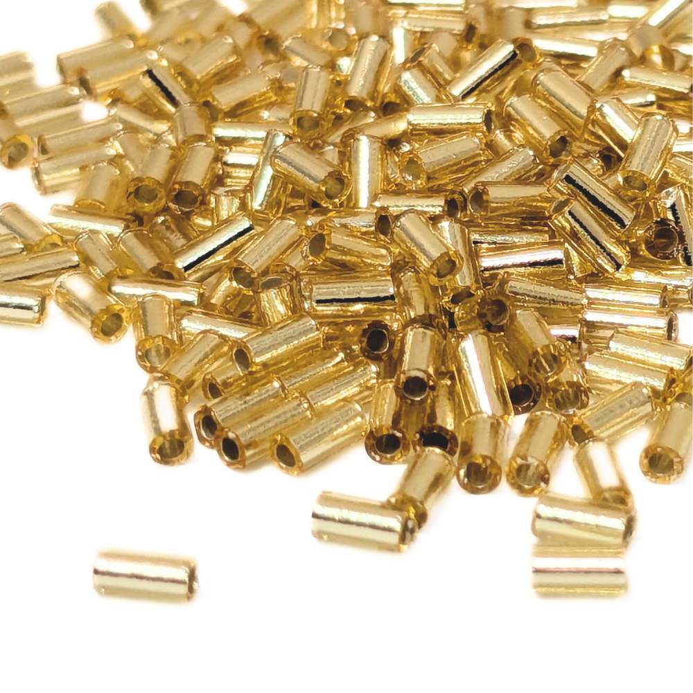Bugle Miyuki Gold Silver Lined 3mm | Crystaldreams – Miyukilandia